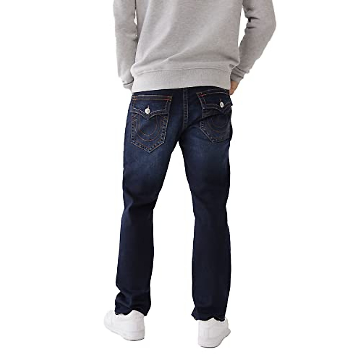 True Religion mens Ricky Straight Leg Jeans, Muddy Waters, 34W x 32L US