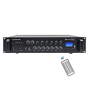 Sound Town 180W 6-Zone 70V/100V Commercial Power Amplifier with Bluetooth, Aluminum, for Restaurants, Lounges, Bars, Pubs, Schools and Warehouses (PAC180-6)