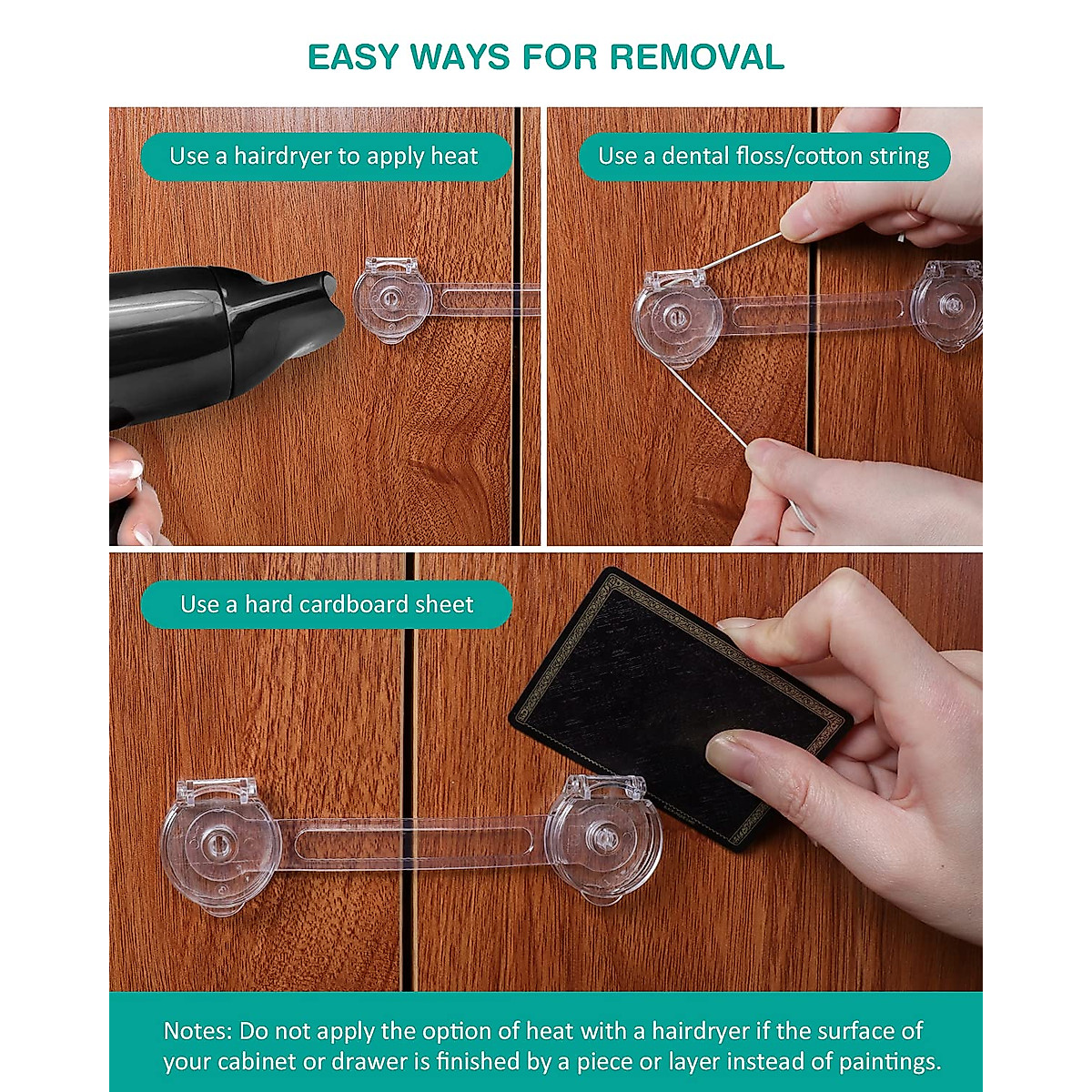 Cabinet Locks for Babies, Baby Proofing Safety Locks, 10 Pack DUOSI No Screws No Magnets Fridge Refrigerators Locks Baby Proofing Child Safety Cabinet Locks for Kitchen Cabinets and Drawers