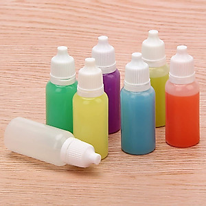 Bettomshin 50Pcs 20ml PE Plastic Squeezable Eye Liquid Dropper Bottles Thin Mouth Lab Reagent Bottle Liquid Sample Seal Sample Storage Translucent Bottle with Blue Cap