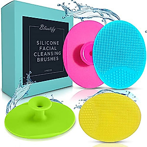 4 Pack Silicone Face Scrubbers, Face Brush, Face Cleansing Brush, Face Scrub Brush, Face Cleanser, Facial Scrubber Exfoliating Face Scrubber for Women Face Wash Brush Face Exfoliator Tool Facial Brush
