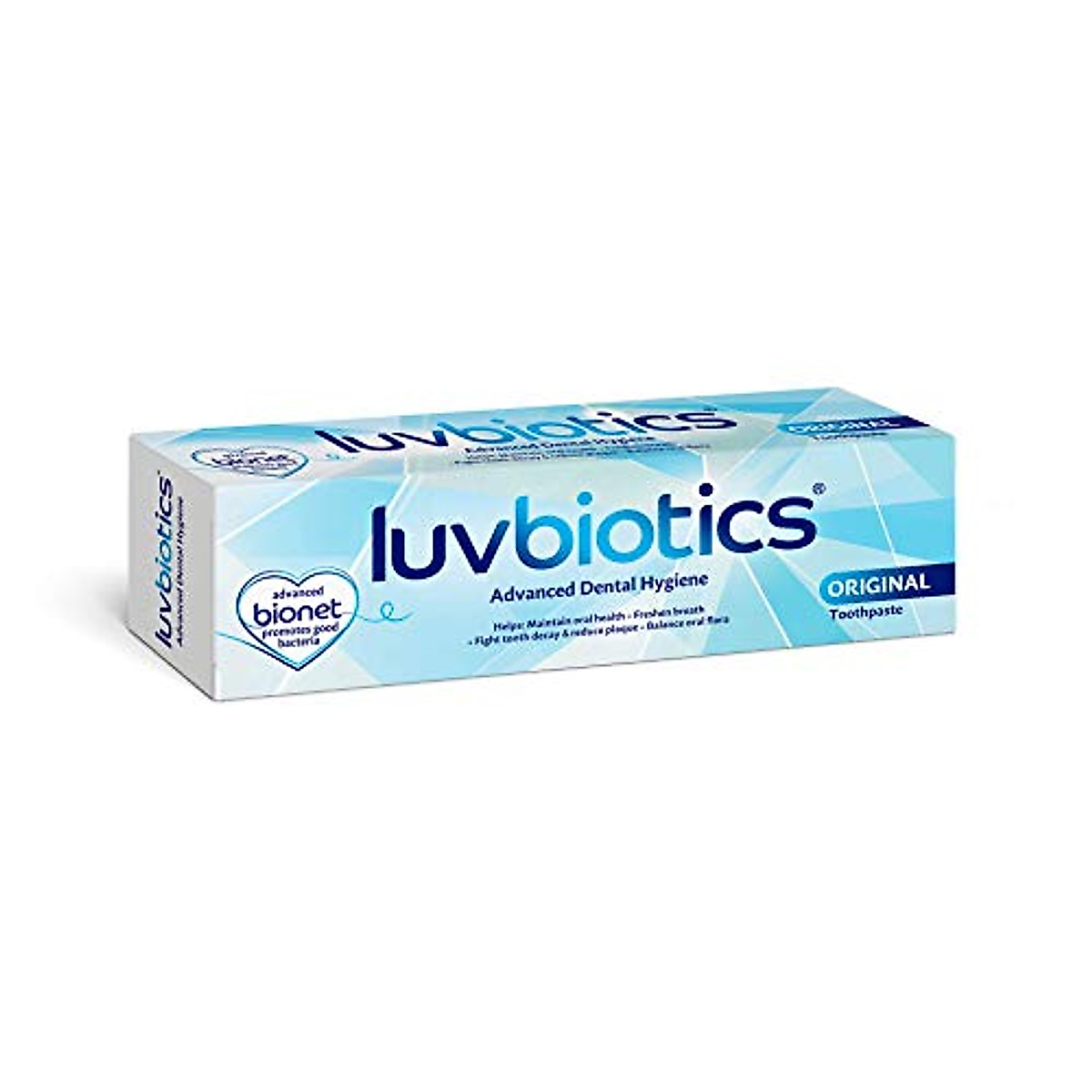 Luvbiotics Original Toothpaste with Probiotics & Xylitol Promotes Good Bacteria for Fresh Breath, Healthy Gums & Teeth. Free from SLS, Parabens, Artificial Colors, Flavors, and Sweeteners 75ml Tube