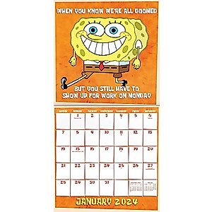SpongeBob Squarepants Calendar 2024 - Deluxe 2024 SpongeBob Wall Calendar Bundle with Over 100 Calendar Stickers (SpongeBob Gifts, Office Supplies)
