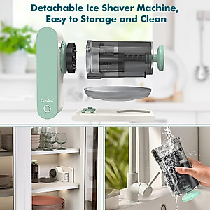 Electric Snow Cone Shaved Ice Machine, USB Rechargeable Ice Crusher w/ 2 Silicone Ice Molds, Portable Snow Cone Shaved Ice Maker for Frozen Yogurt Syrups Drink Slushies Machines for Home Outdoor Party