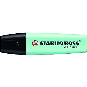 STABILO Boss Original Highlighters - 2-5 mmChisel Tips - Pastel Turquoise - Pack Of 3