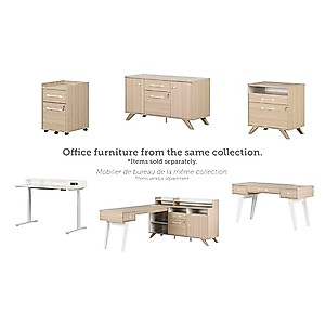 South Shore Helsy 2-Drawer File Cabinet, Lateral, Soft Elm and White