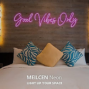 Good Vibes Only Neon Sign LED with Dimmable Neon Night Bedroom Home Wall Decor Bachelorette Party Birthday Wedding Bar Club Decor Reusable Large Neon Signs Pink