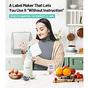Vixic Label Makers D1600 Label Maker Machine, Portable Bluetooth Label Printer with 4 Colors Tape, Multiple Fonts Icons, Compatible with iOS Android for Home School Office Organization, Rechargeable
