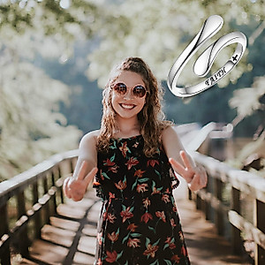 Cross Faith Ring 925 Sterling Silver Jewelry Adjustable Simple Wrap Open Band Ring for Women Daughter friend(simple cross)