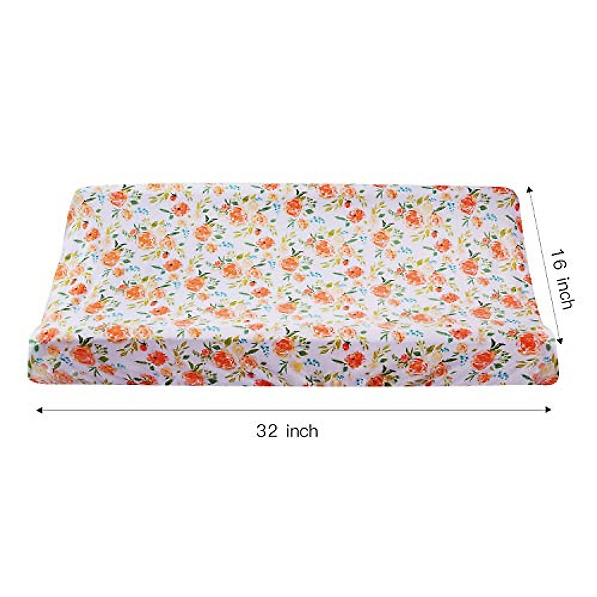 Changing Pad Covers, LNGLAT 2-Pack Cotton Cradle Sheets for Baby Girls, Fit Standard Contoured Ultra Soft Cozy Changing Table Pads