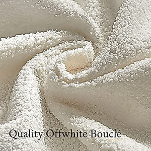 VanAcc 89" Sofa, Comfy Sofa Couch with Extra Deep Seats, Modern Sofa- 3 Seater Sofa, Couch for Living Room Apartment Lounge, Offwhite Bouclé