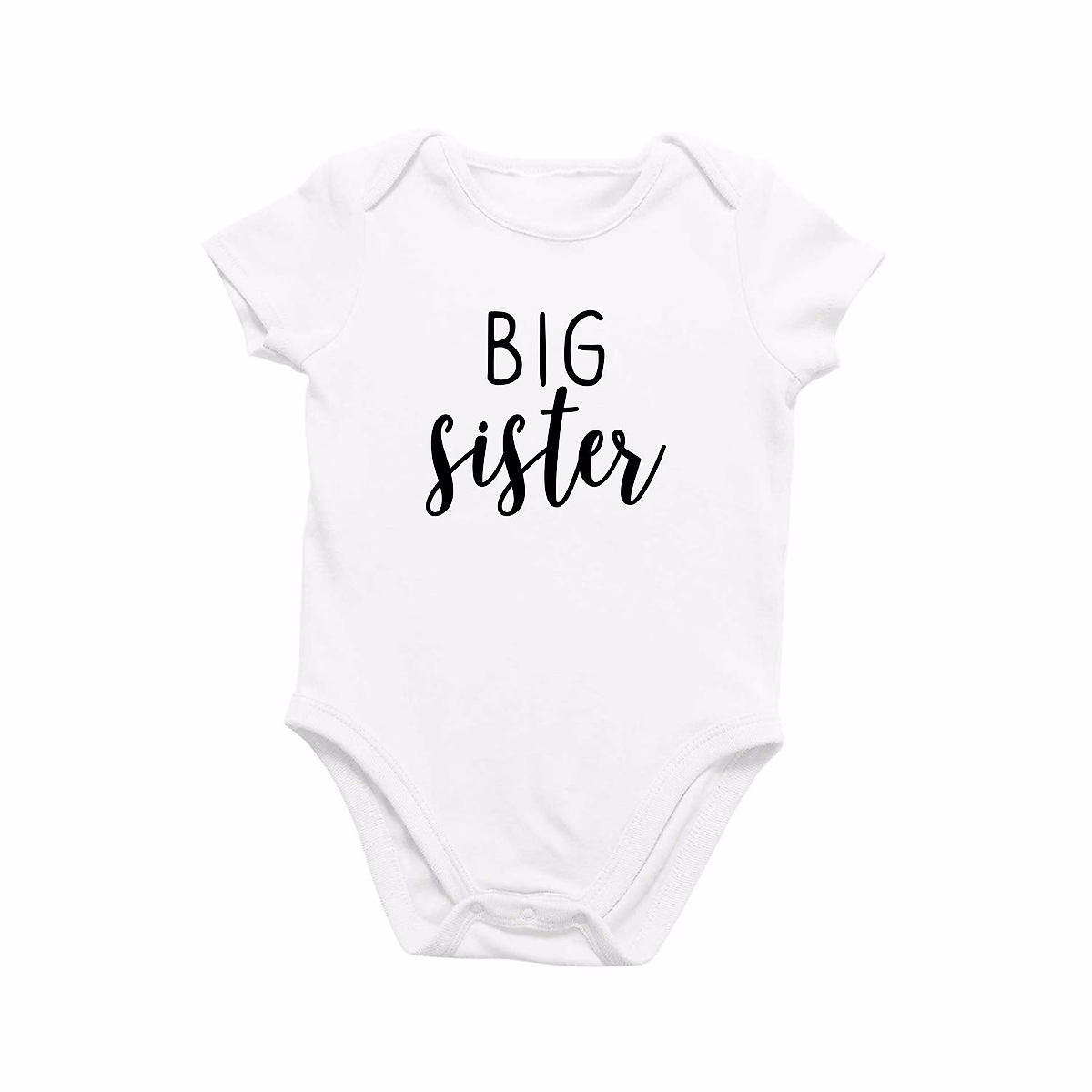 Printique Organic GOTS Certified Baby Onesie Unisex Bodysuit 0-18 months - Big Sister | Family Baby Announcement (Big Sister, 6-9 Months)