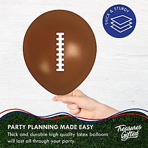 Treasures Gifted Football Balloons - 12 Pack of 12 Inch Football Helium Balloons - Football Decorations - Football Party Supplies - Football Decor - Sports Balloons - Football Party Balloons