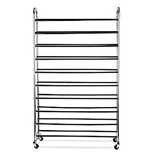 Shoe Organizer - Chrome Shoe Storage Supreme 50 Pair Shoe Rack Closet Shoe Organizer
