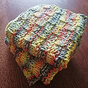 Reusable Dish Cloths Set 3 Cotton Colorful Bright Kitchen Washcloths Natural Very Absorbent Clean Flap Ecology Rags