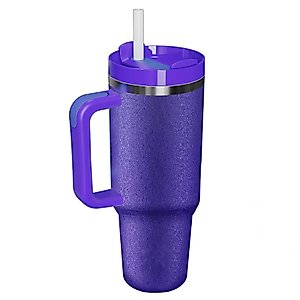 TLINNA 40oz Stainless Steel Vacuum Insulated Tumbler with Lid and Straw for Water, Iced Tea or Coffee, Smoothie and More (Offshore Purple)