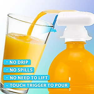 2 Pack Automatic Drink Dispenser, Milk Dispenser for Fridge Gallon, Hands-Free Electric Tap, Can Prevent Milk Juice Beer Spill Proof, Suitable for Outdoor and Home Kitchens