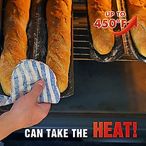 KITESSENSU Nonstick Baguette Pans for French Bread Baking, Perforated 2 Loaves Baguettes Bakery Tray, 15" x 6.3", Silver