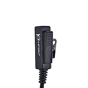 KS K-STORM Covert Acoustic Tube Walkie Talkie Earpiece Headset with Mic Compatible with 2 Pin Motorola Two Way Radio, PU Material