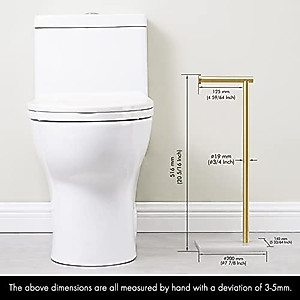 KES Towel Rack Countertop & Toilet Paper Holder Stand, SUS 304 Stainless Steel Brushed Brass, BTH220L19W12-BZ+BPH285S1-BZ