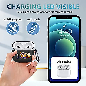 Anime Pattern Designed for AirPods 3rd Case Cover 2021,Cute Anime Soft TPU Shockproof for AirPods 3 Protection Case Cover with Keychain,Gift for Boys and Girls (Anime 03)
