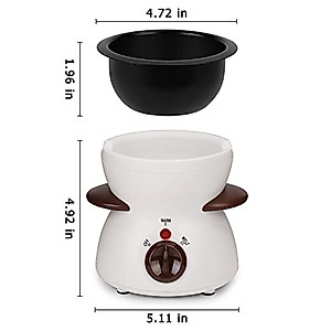 Micnaron Chocolate Fondue Pot Electric Chocolate Melting Pot Chocolate Maker Chocolate Marshmallow Candy Melting Warming Fondue Set Dipping Pot with 10pcs Forks & Removable Pot for Party, White