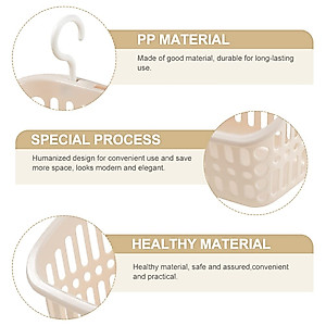 Cabilock 2Pcs Hangable Storage Basket Wall Hanging Baskets for Storage Towel Storage Plastic Hanging organizing Basket Bathroom Hanging Basket Toiletry Organizer with Hook Silk Screen pp