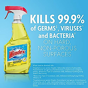 Windex Disinfectant Cleaner - Multisurface Spray Bundle, Includes a 23 fl oz Spray and a 32 fl oz Refill, Works on Kitchen and Bathroom Counters and More, Citrus Fresh Scent