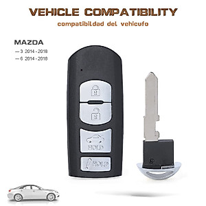 Keyecu OEM Board Smart Remote Key Fob for Mazda 3 6 MX-5 Miata 2016 2017 2018 WAZSKE13D01