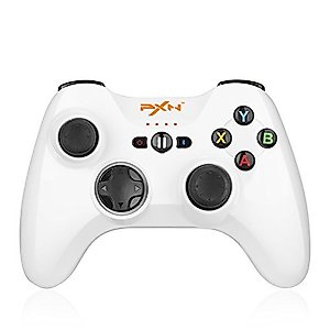 TNP PXN Wireless Gamepad Controller MFi Bluetooth Certified IOS Mobile Joystick with Adjustable Phone Clip Mount Holder Made for iPhone Xs/Xs Max/XR/X / 8 Plus, iPad Pro (White)