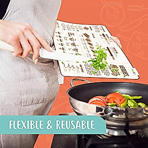 merka Flexible Plastic Cutting Board Mats: Guides, Recipes & Fun Activities For Each Food Group, Set of 4
