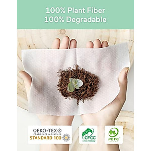 Baby Wipes, Cleansing & Moisturizing 2-in-1 Babycozy Sensitive Baby Wipes, 100% Plant Fiber & 100% Biodegradable, Hypoallergenic Baby Coconut Wipes Moisturize Every Cleanse, 240 cnt (6 pack)