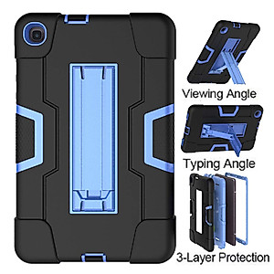 Mignova for Samsung Galaxy Tab A 8.4" 2020 Release SM-T307 Verizon/T-Mobile/Sprint/AT&T Galaxy Tab A 8.4 inch 2020 Case Silicone and Hard Back Shell Kids Friendly Cover Built in Kickstand (Black+Blue)