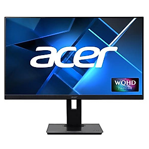 Acer B277U bmiipprzx 27" WQHD 2560 x 1440 IPS Monitor with Adaptive-Sync | 75Hz Refresh Rate | 4ms (G to G) | 100% sRGB | Display Port, Mini Display Port, 2 x HDMI 2.0, USB and Audio-Out Ports