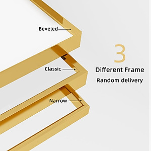 Beauty4U 65" x 24" Full Length Mirror with Stand, Gold Wall Mounting Full Body Mirror, Metal Frame Full-Length Tempered Mirror for Living Room, Bedroom