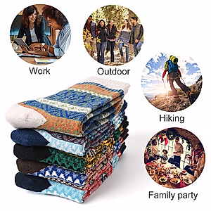 MORECOO Womens Wool Socks - Christmas Gifts for Women - Thick Cozy Winter Socks for Women Soft Warm Casual - Gifts Fuzzy Socks for Women 5 Pairs