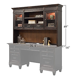 Martin Furniture Hartford Hutch, Brown - Fully Assembled