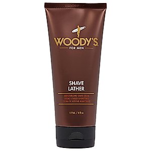Woody's Shave Lather for Men, Rich and Creamy Shaving Foam, 6 Fl Oz
