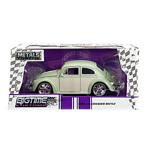 Bigtime Kustoms 1:24 1959 Volkswagen Beetle Die-cast Car Light Green, Toys for Kids and Adults