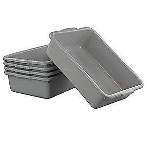 Obstnny 8 L Small Commercial Bus Tub Box, Plastic Wash Pan Basin, 5 Packs