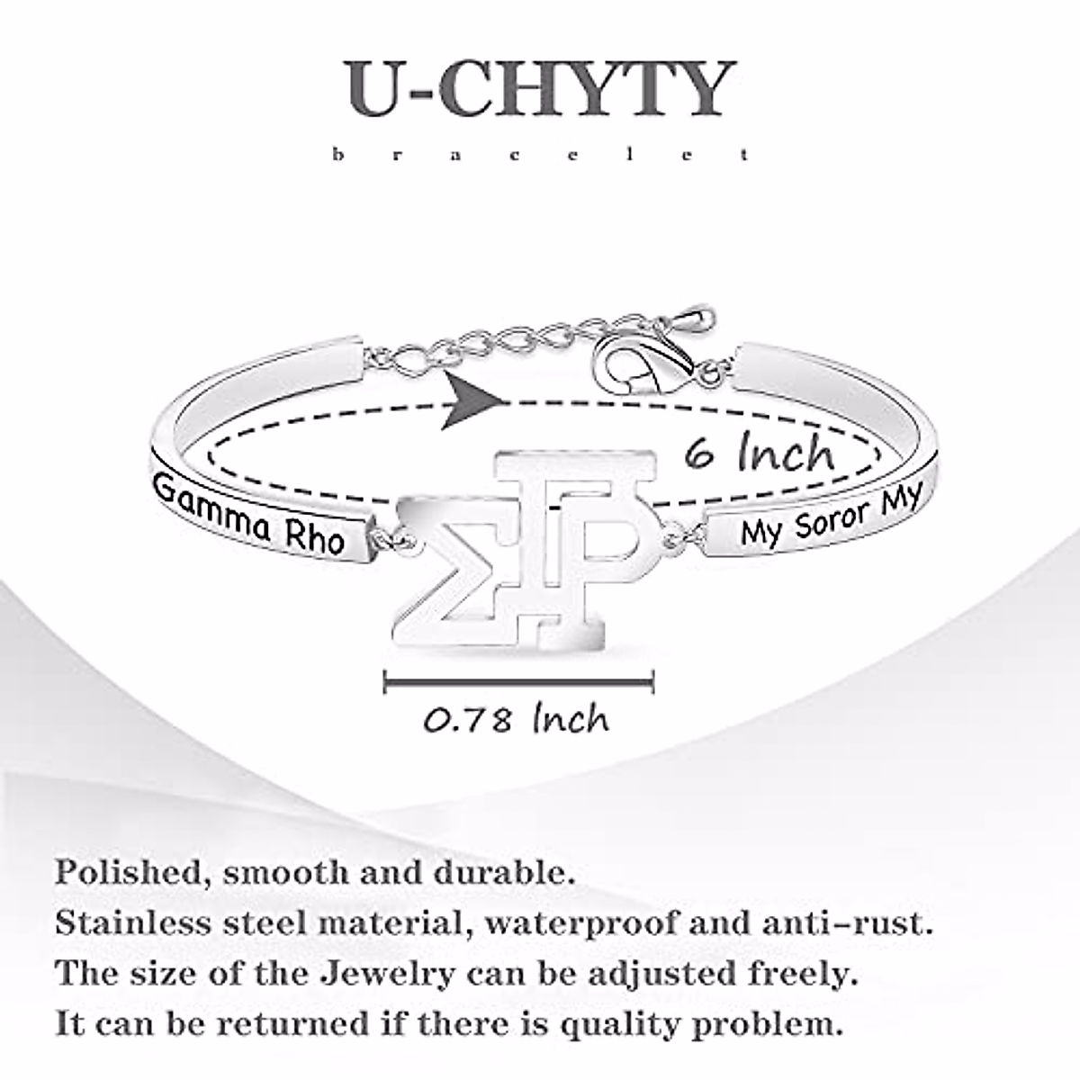 U-CHYTY Sigma Gamma Rho Sorority Bracelet 1922 Sorority Paraphernalia Bracelet Greek Sorority Jewelry for Women(CBR)