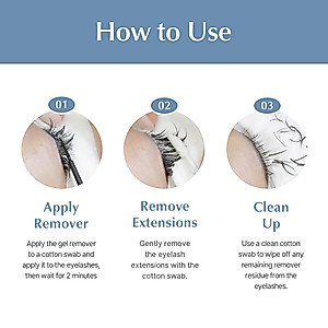 BL Lashes Gel Lash Glue Remover For Eyelash Extension, Alcohol Acetone GBL Free, Low Irritation, Suitable for Sensitive Skin, Fast Action Dissolves Strong Glue in 2 Minutes, 0.51 oz