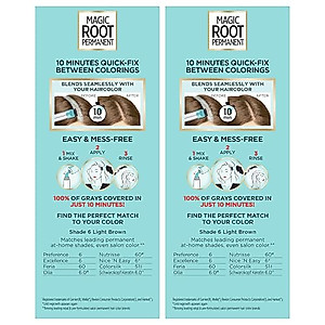L’Oréal Paris Magic Root Permanent Hair Color, 10 Minute Hair Dye Kit to Rescue Roots with 100% Gray Hair Coverage, 6 Light Brown, 2 Pack (Packaging May Vary)
