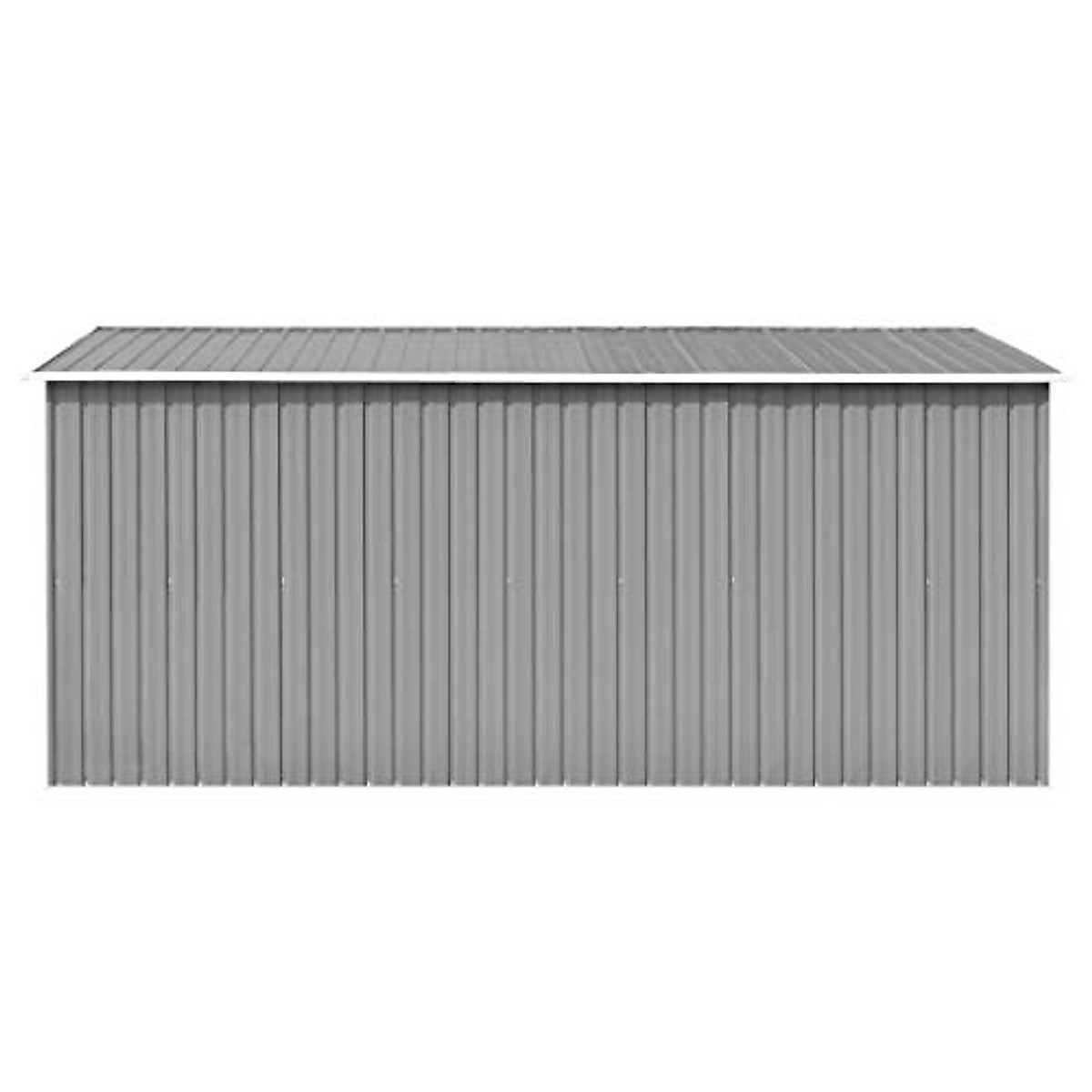 FAMIROSA Garden Storage Shed with Vents Metal Steel Double Sliding Doors Outdoor Wood Storage Shed Patio Lawn Care Equipment Pool Supplies Organizer 101.2"x154.3"x71.3" Metal Gray