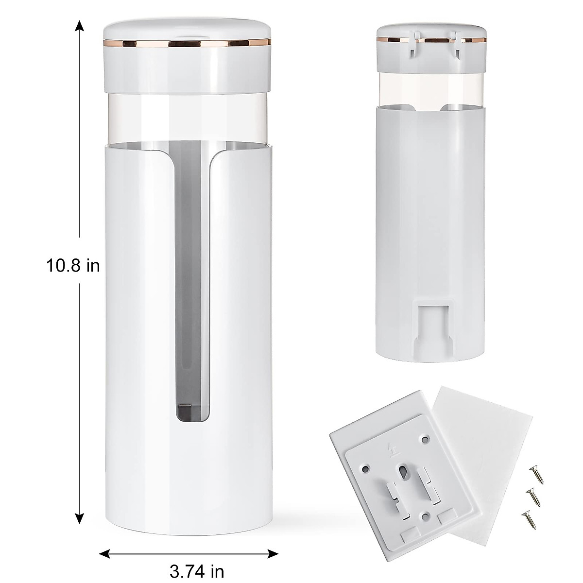 Cup Dispenser, Wall Mount Water Cooler Cup Dispenser fits 4-7 oz Disposable Paper and Plastic Cups, Pull Type Cup Holder for Bathroom, Office, Break Room, Gym, White