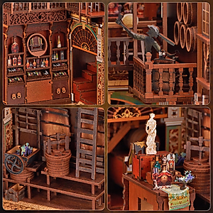 MiniCity Book Nook Kit, DIY Miniature Dollhouse Booknook Kit, 3D Wooden Puzzle Bookend Bookshelf Insert Decor with LED Light for Teens and Adults (Roaring Twenties Speakeasy)