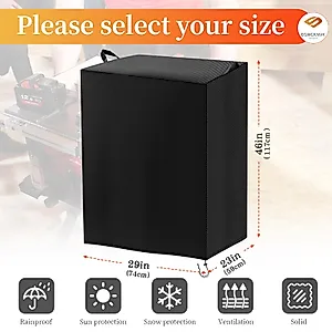 Table Saw Cover,Table Saw Waterproof Outdoor Cover,Table Saw Dust Cover,to Prevent Table Saw Rust, Anti-Uv Oxford Cloth (29*23*46in,Black)