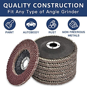 4 Inch Flap Discs, Akamino 20 PCS 40 60 80 120 Grit Assorted Sanding Pad for Angle Grinder, Compatible with Dewalt Makita