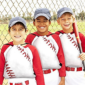 12 Pieces Small Sport Drawstring Bags Candy Bag Sport Party Drawstring Goodie Favor Bags Supplies Gifts(Baseball Style,10 x 12 Inch)