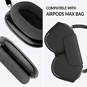 Custom Name & Initial Crystal Clear Case for Apple AirPod Max，Thin Customized Signature Transparent Protective Ear Cup Covers(Clear Black)